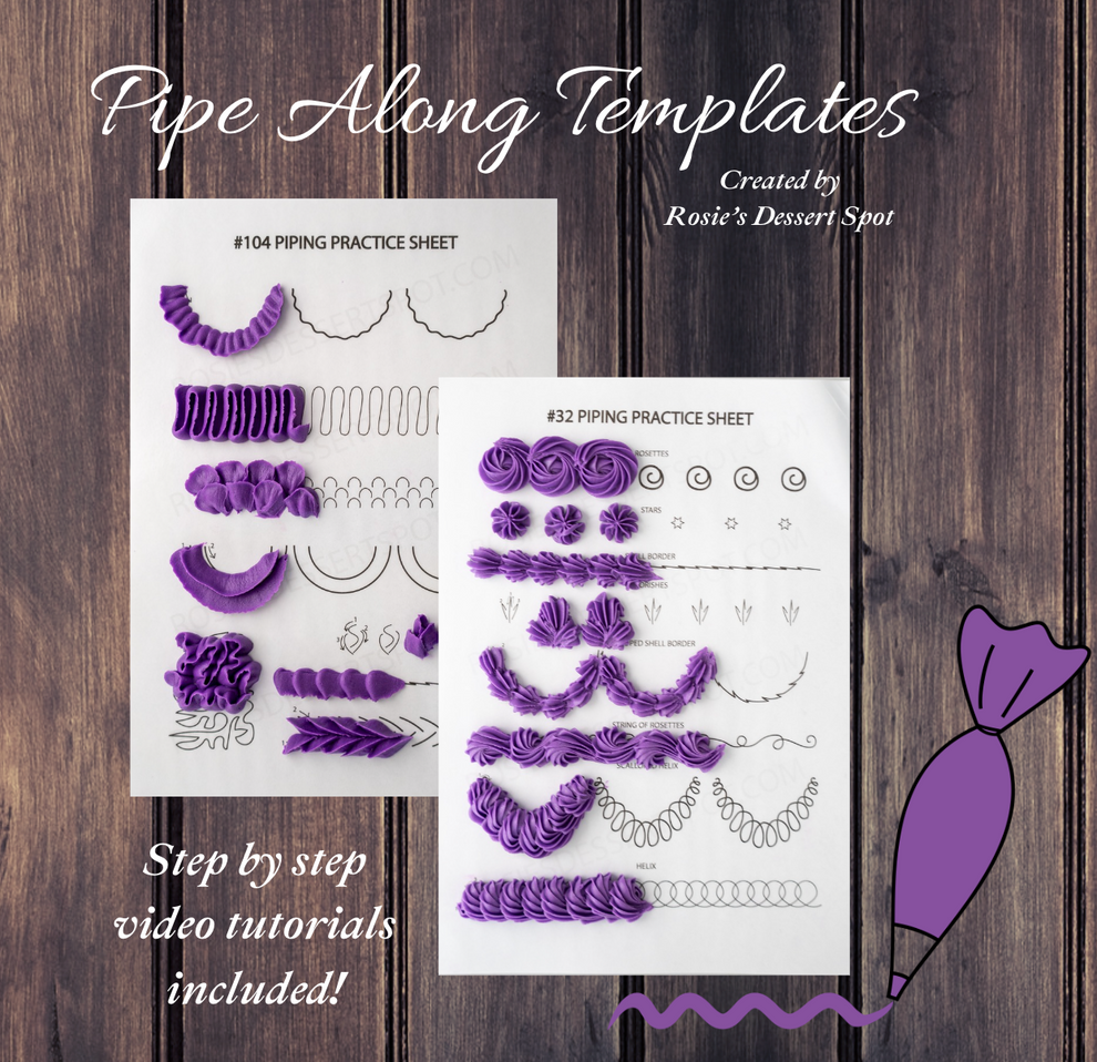 #32 and #104 border piping template and class bundle! – Rosie's Dessert ...